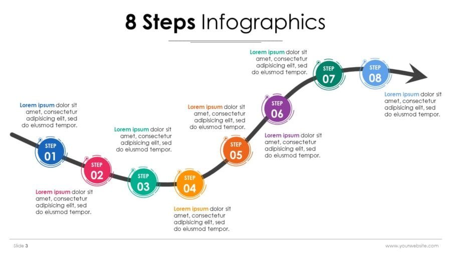 8 Steps infographics | SlidesBrain