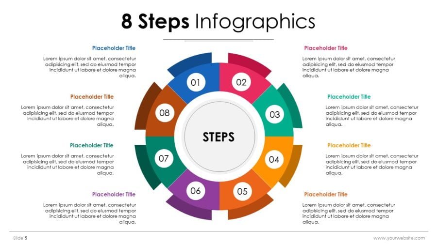 8 Steps infographics | SlidesBrain