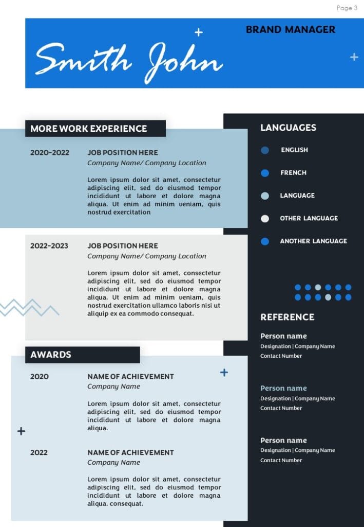 Brand Manager Resume Templates and Google Slides