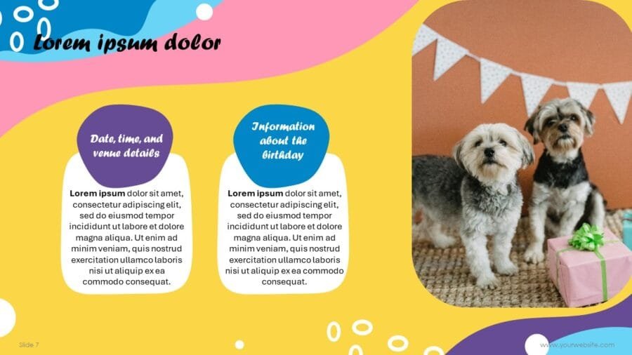 Dog Birthday Doodle Template | SlidesBrain