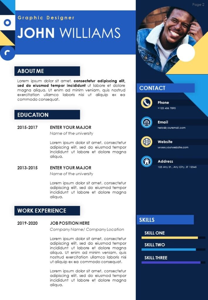 Graphic Designer Resume | SlidesBrain