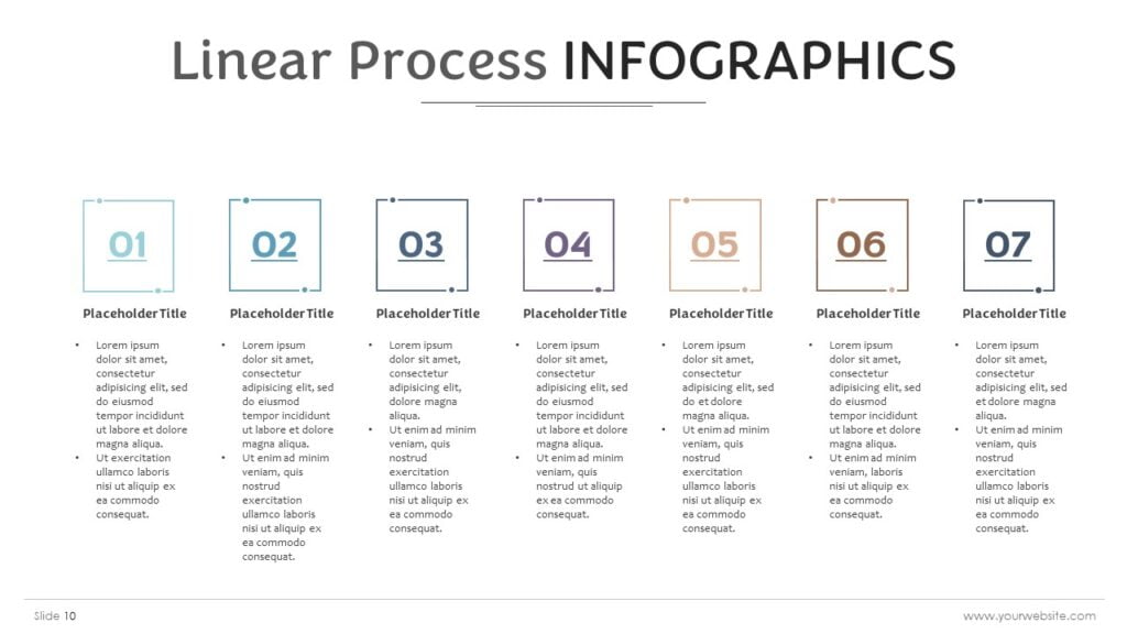 Linear Process Infographics - SlidesBrain LTD