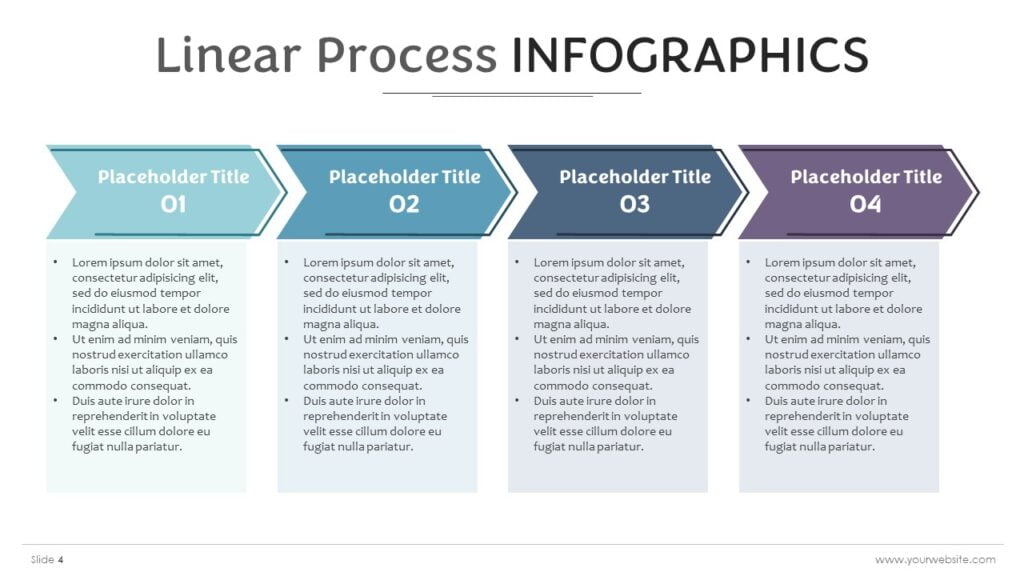 Linear Process Infographics - SlidesBrain LTD