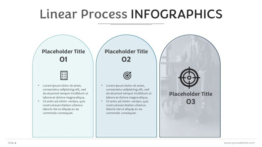 Linear Process Infographics - SlidesBrain LTD