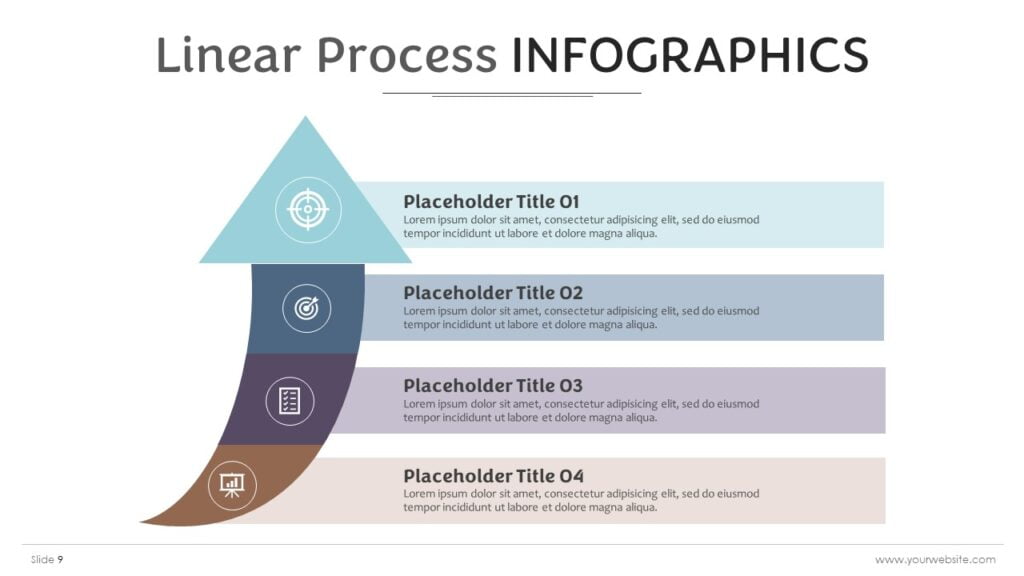 Linear Process Infographics - SlidesBrain LTD