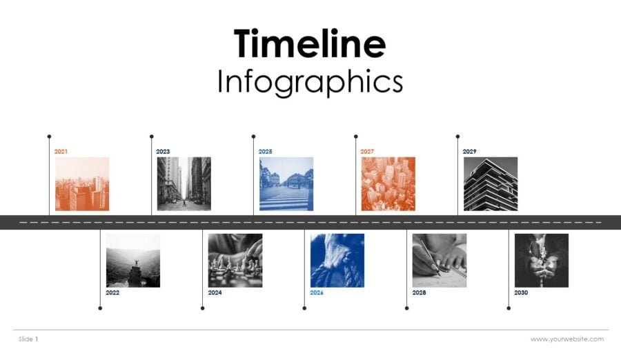 Modern Timeline Infographics | SlidesBrain