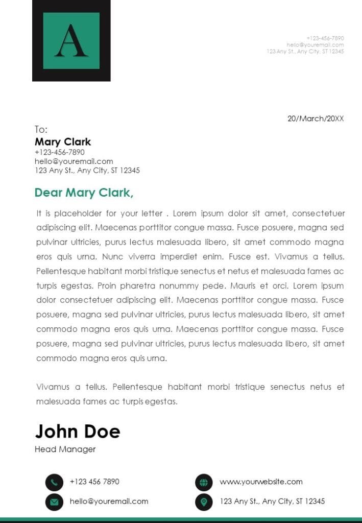 Professional Letterhead Design Template and Google Slides