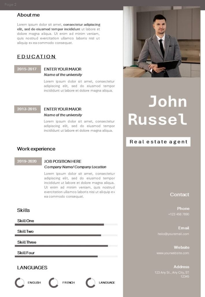 Real Estate Agent Resume Templates and Google Slides