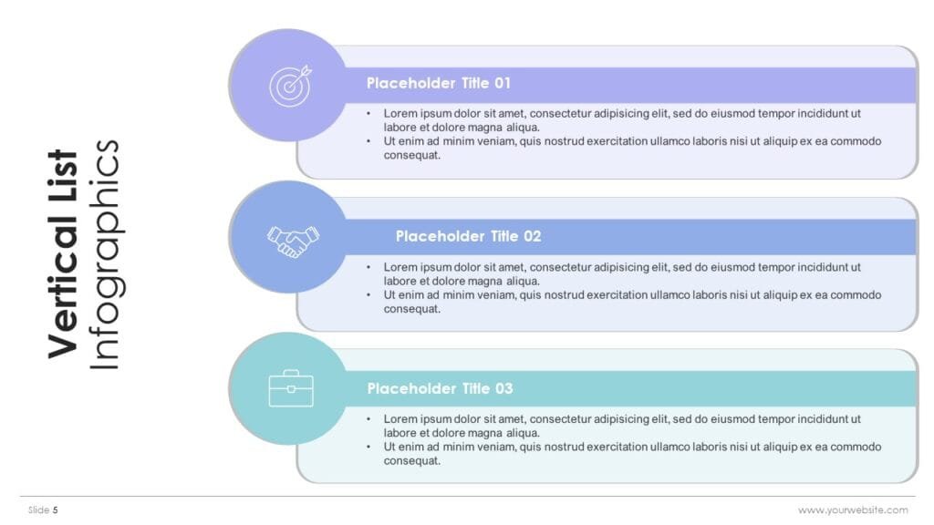 Vertical List Infographics | SlidesBrain