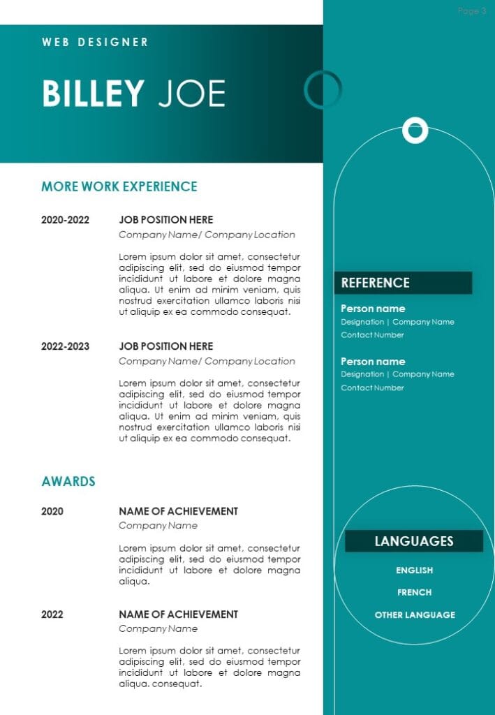 Web Designer Resume Presentation Templates and Google Slides