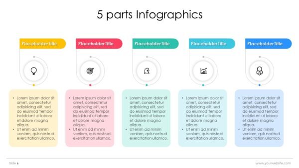 5 Parts Infographics | SlidesBrain