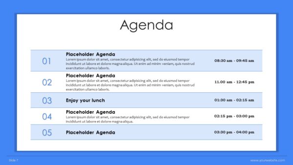 Agenda Presentation Templates and Google Slides