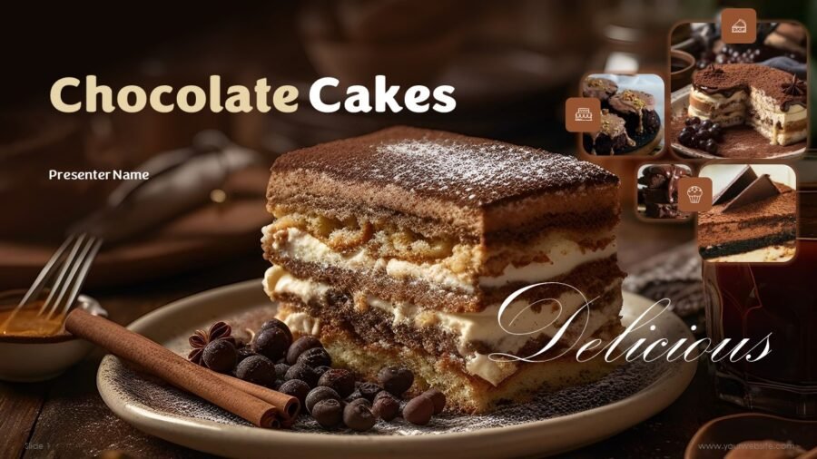 Delicious Chocolate Cakes Presentation Templates