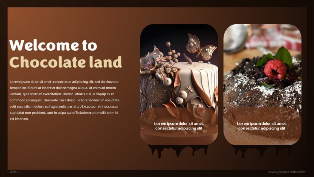 Delicious Chocolate Cakes Presentation Templates