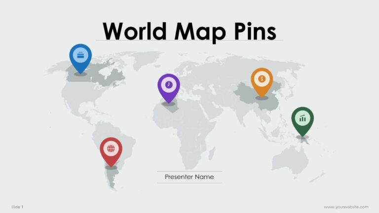 World Map Pins Presentation Templates and Google Slides