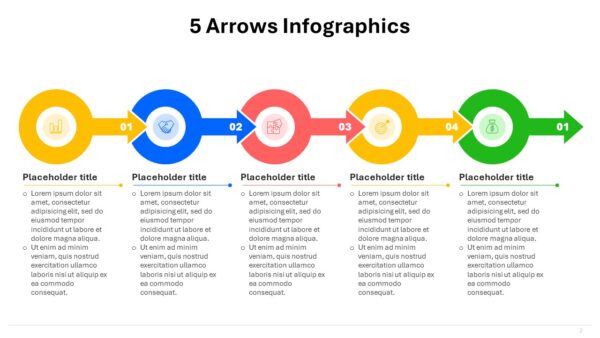 5 Arrows Infographics | SlidesBrain