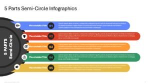 5 Parts Semi Circle Infographics | SlidesBrain