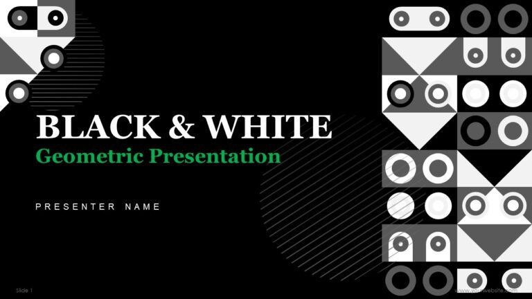 Black and White Geometric PPT Template | SlidesBrain
