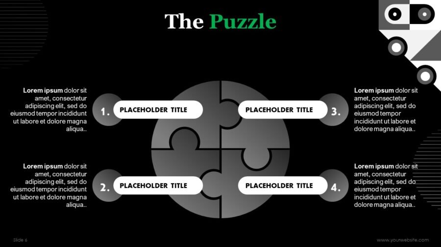 Black and White Geometric PPT Template | SlidesBrain