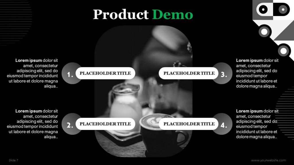 Black and White Geometric PPT Template | SlidesBrain