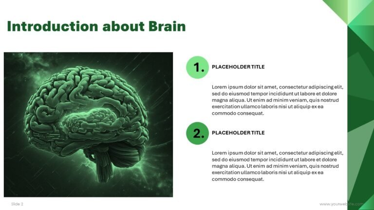 Free Brain Power Geometric PPT Template - SlidesBrain LTD