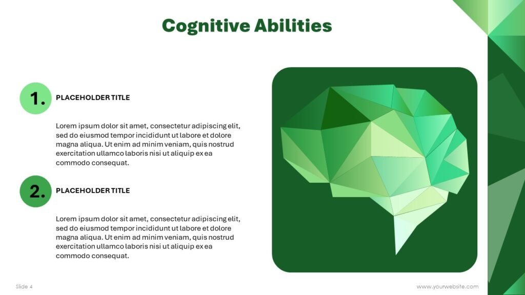 Free Brain Power Geometric PPT Template | SlidesBrain