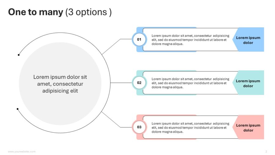One to many 3 options Infographics Presentation Templates