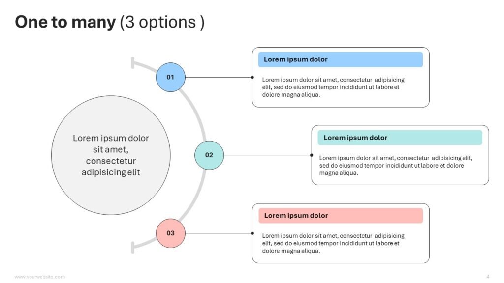 One to many 3 options Infographics Presentation Templates