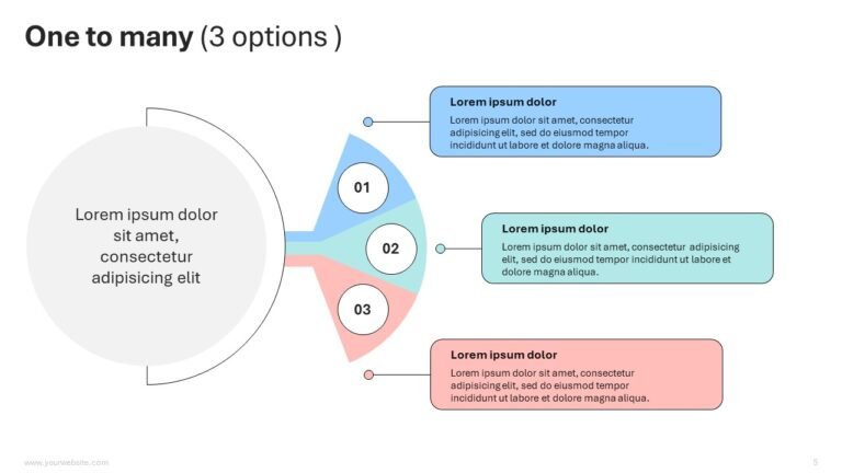 One to many 3 options Infographics Presentation Templates