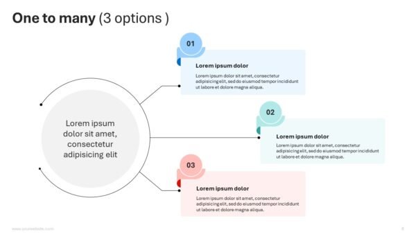 One to many 3 options Infographics Presentation Templates