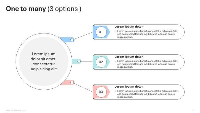One to many 3 options Infographics Presentation Templates
