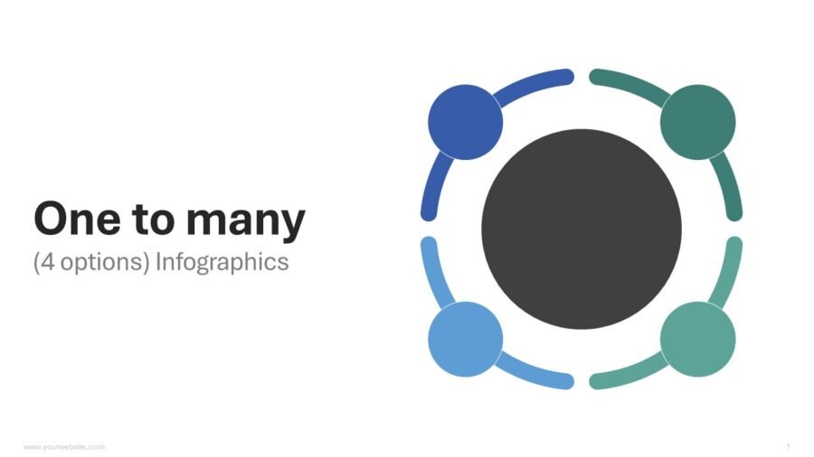 One to many 4 options Infographics | SlidesBrain