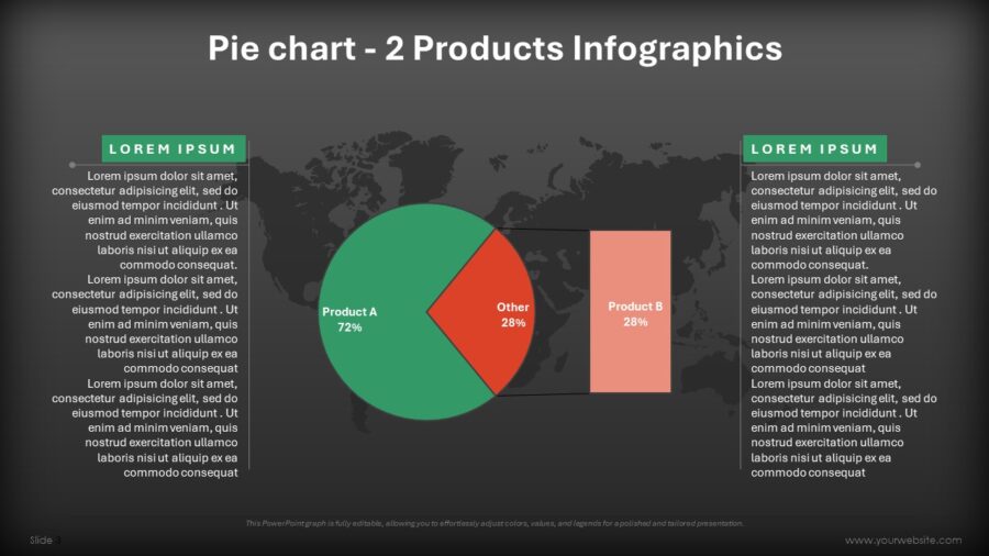 Pie Chart Infographics Dark Mode Templates