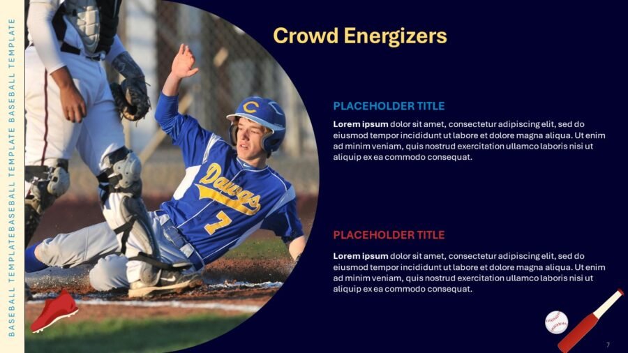 Red and Blue Baseball Template | SlidesBrain