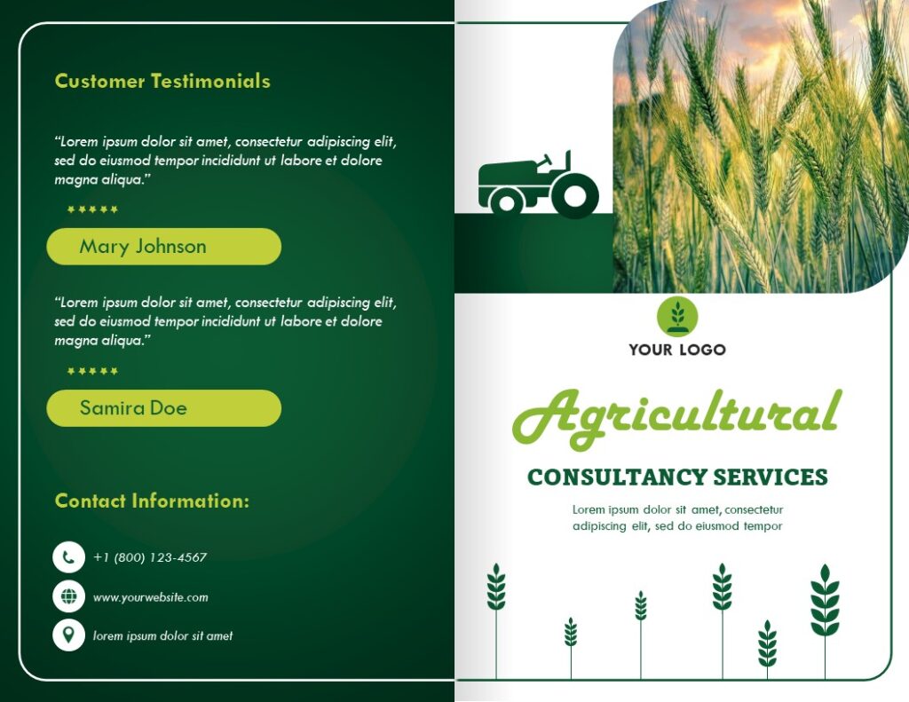 Agriculture Consultancy Services Brochure Templates
