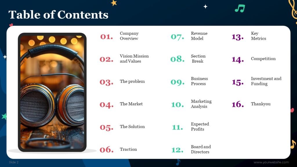 Music App Pitch Deck Presentation Templates & Google Slides