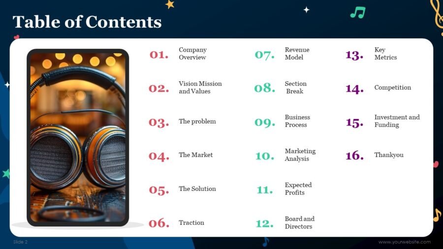 Music App Pitch Deck Presentation Templates & Google Slides