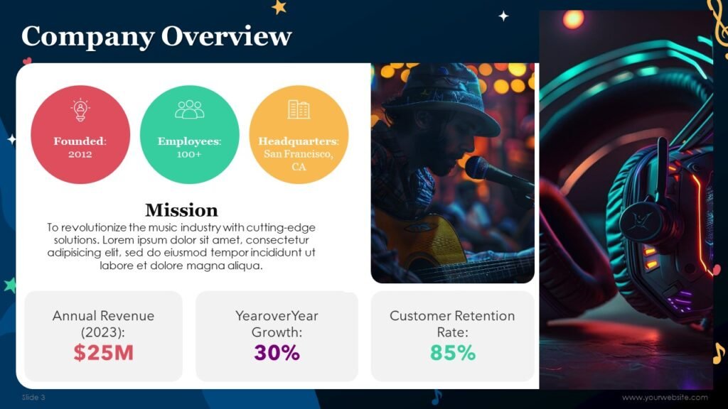 Music App Pitch Deck Presentation Templates & Google Slides