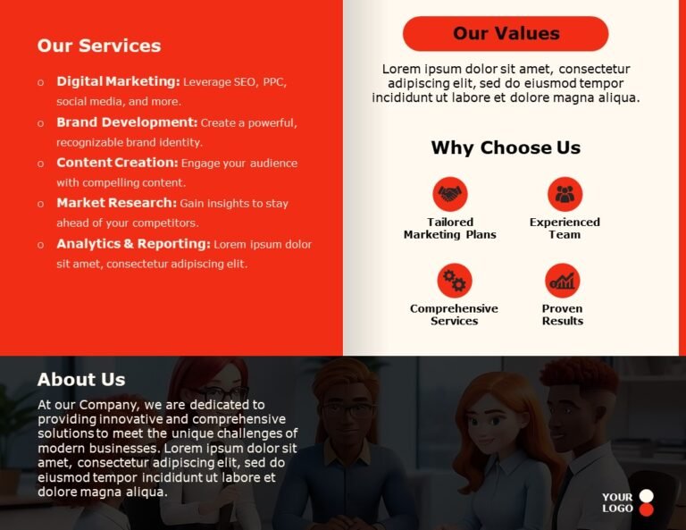Red Marketing Brochure Template and Google Slides