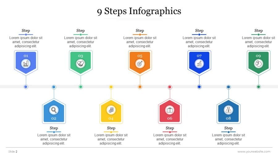 9 Steps Infographics Presentation Templates and Google Slides