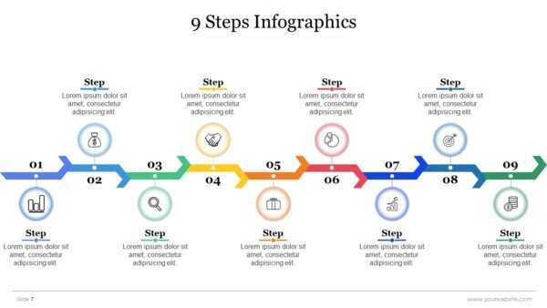 9 Steps Infographics Presentation Templates and Google Slides