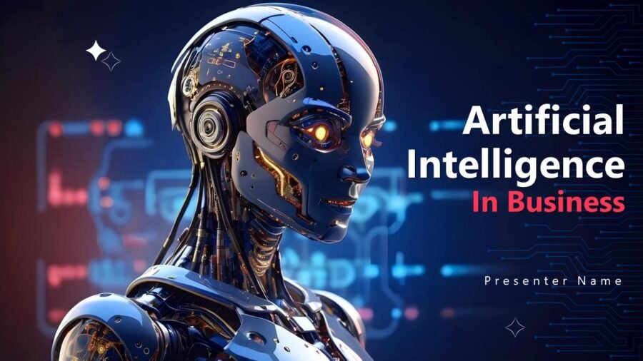 Artificial Intelligence AI in Business Presentation and Google Slides