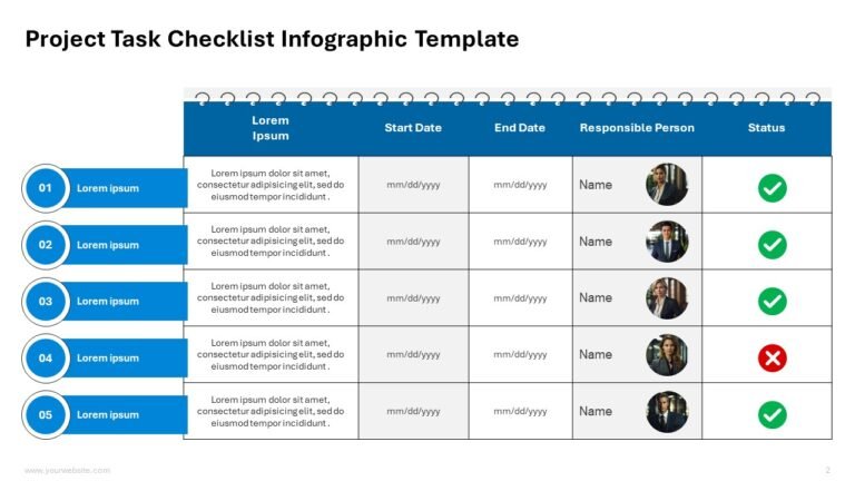 Project Task Checklist Infographic Presentation Templates