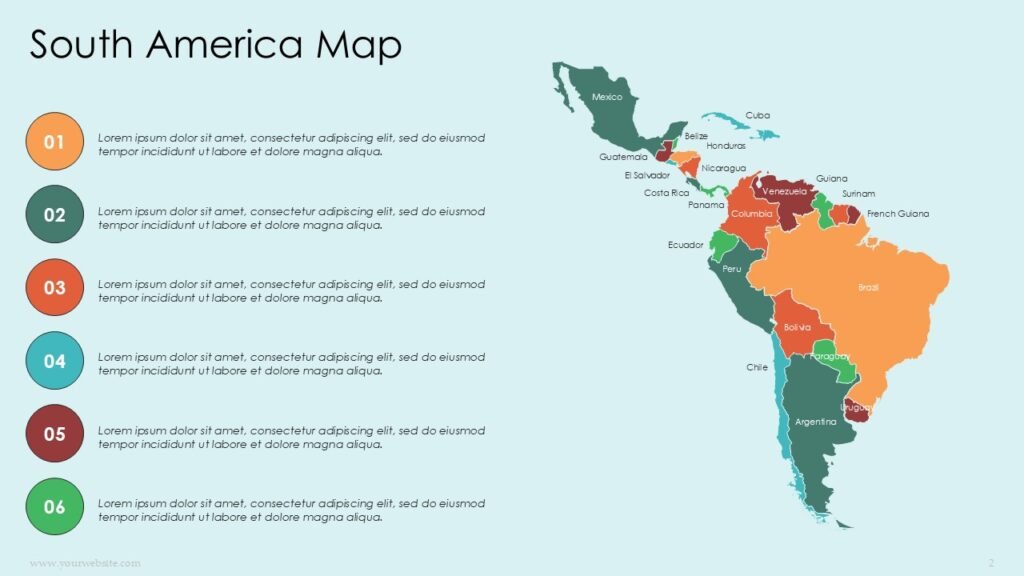 South America Map Presentation Templates and Google Slides