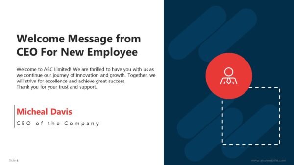 Welcome Message For New Employee Presentation Templates