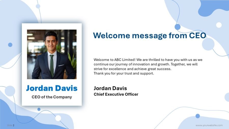 Welcome Message from CEO Presentation Templates