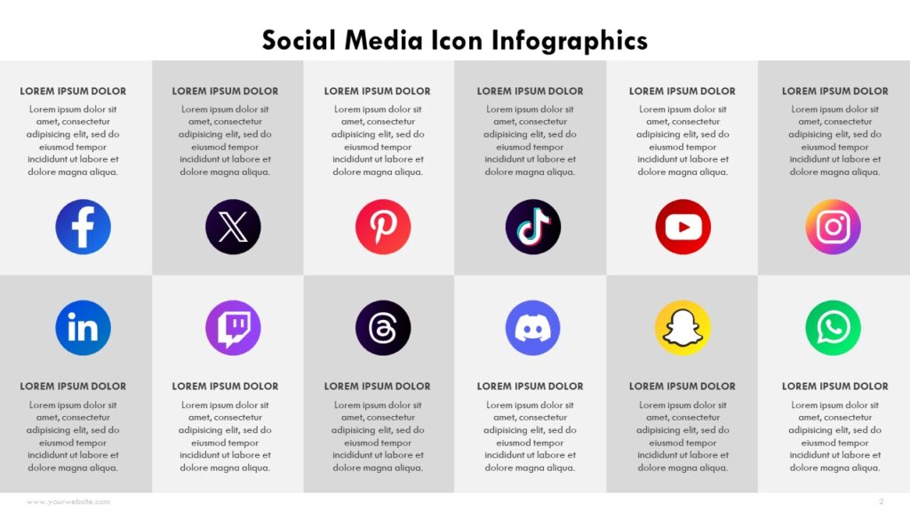Social Media Icons Infographics Templates and Google Slides