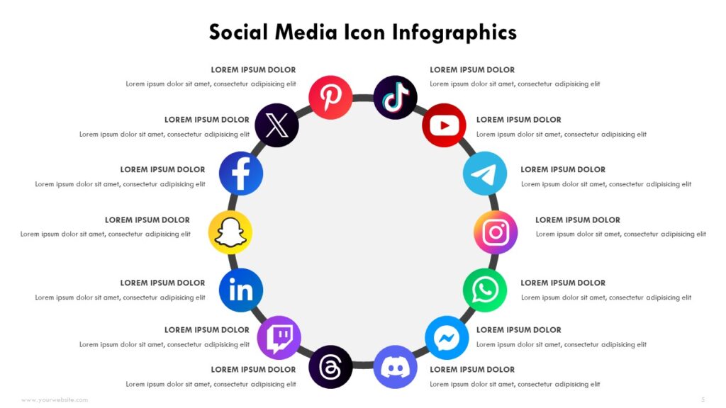 Social Media Icons Infographics Templates and Google Slides