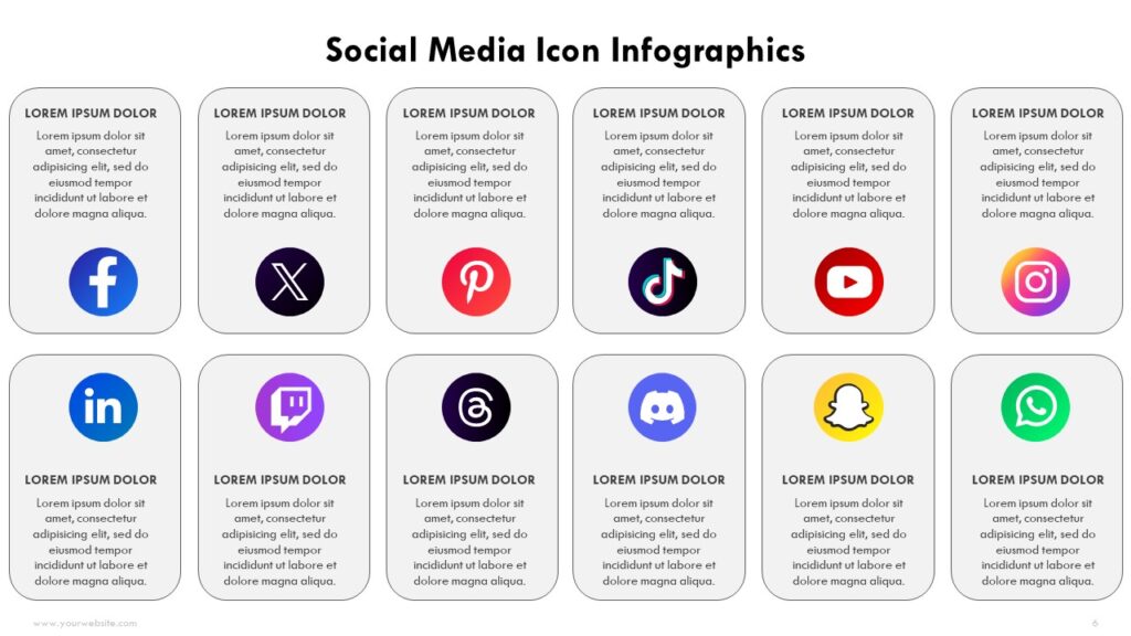 Social Media Icons Infographics Templates and Google Slides