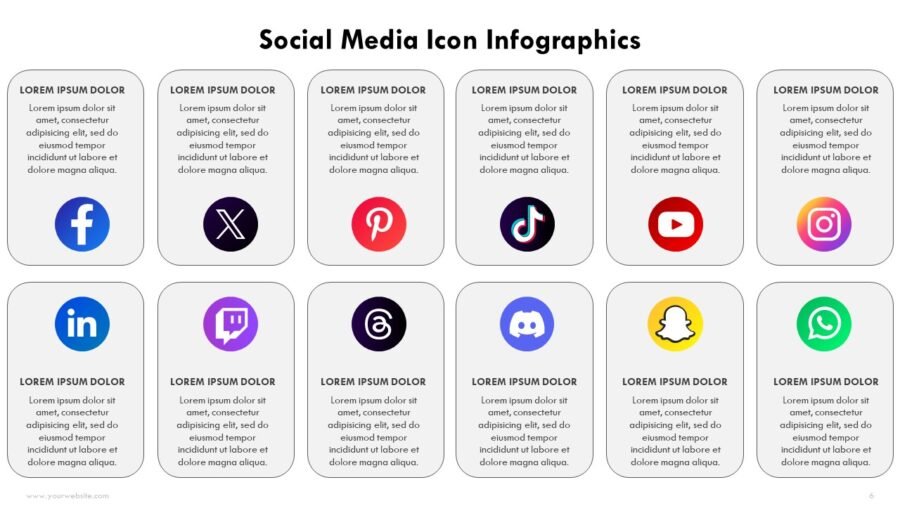Social Media Icons Infographics Templates and Google Slides